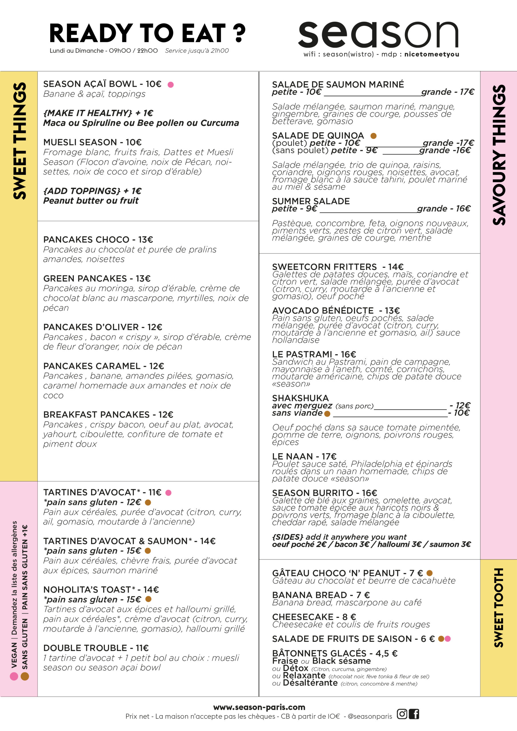 MENU SEASON MARAIS – Season Paris